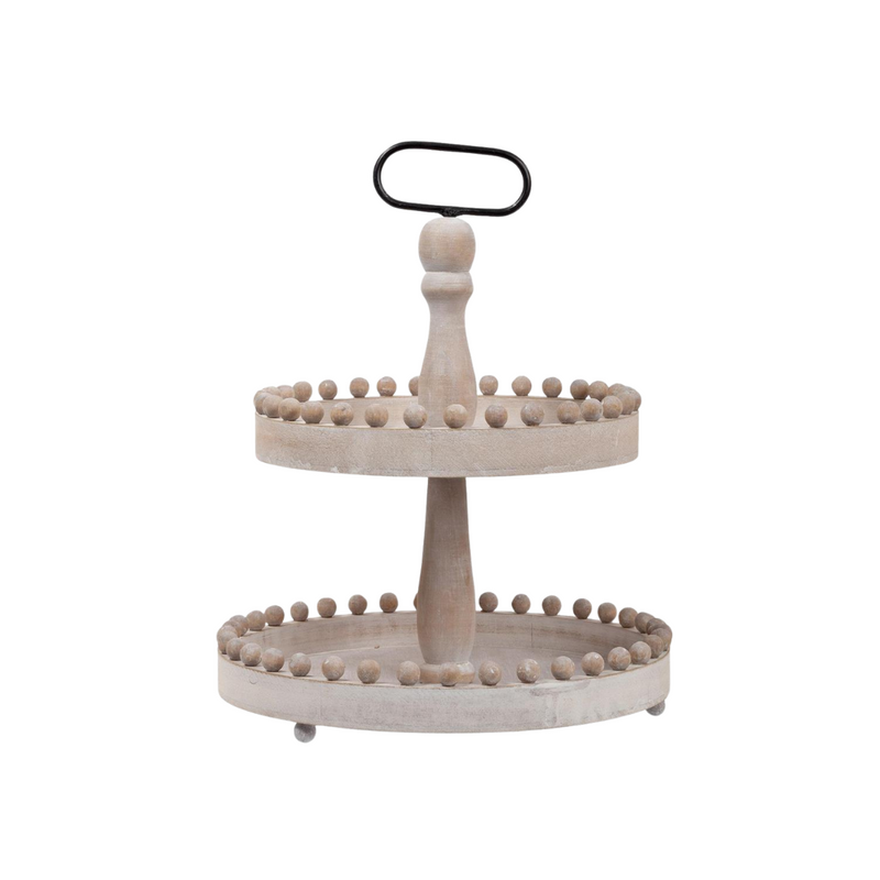 CTG – Farmhouse Round 2-Tier Wood Tray with Handle – PROVISIONS MARKET ...